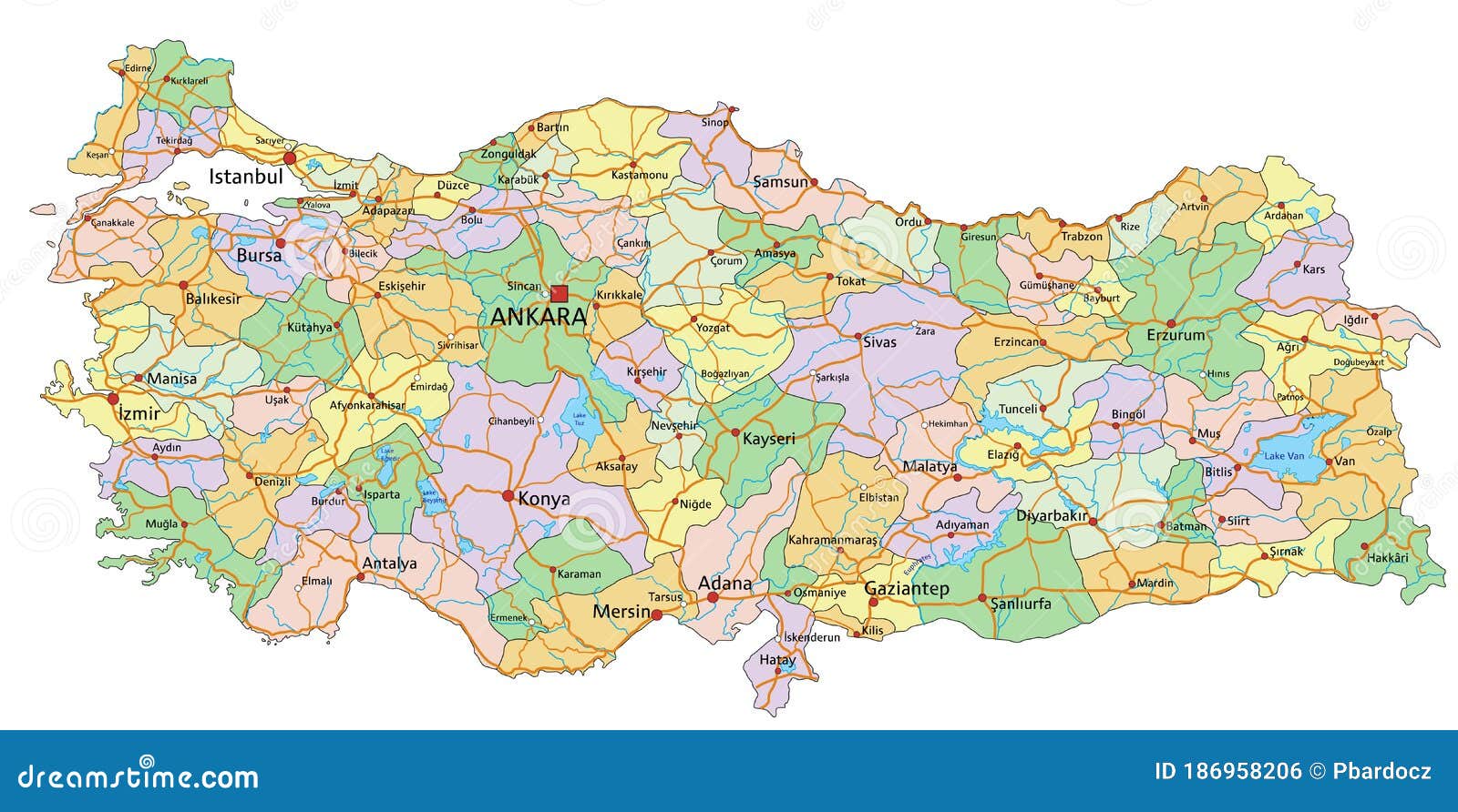 Detailed Editable Political Map With Separated Layers. Pakistan. Vector ...