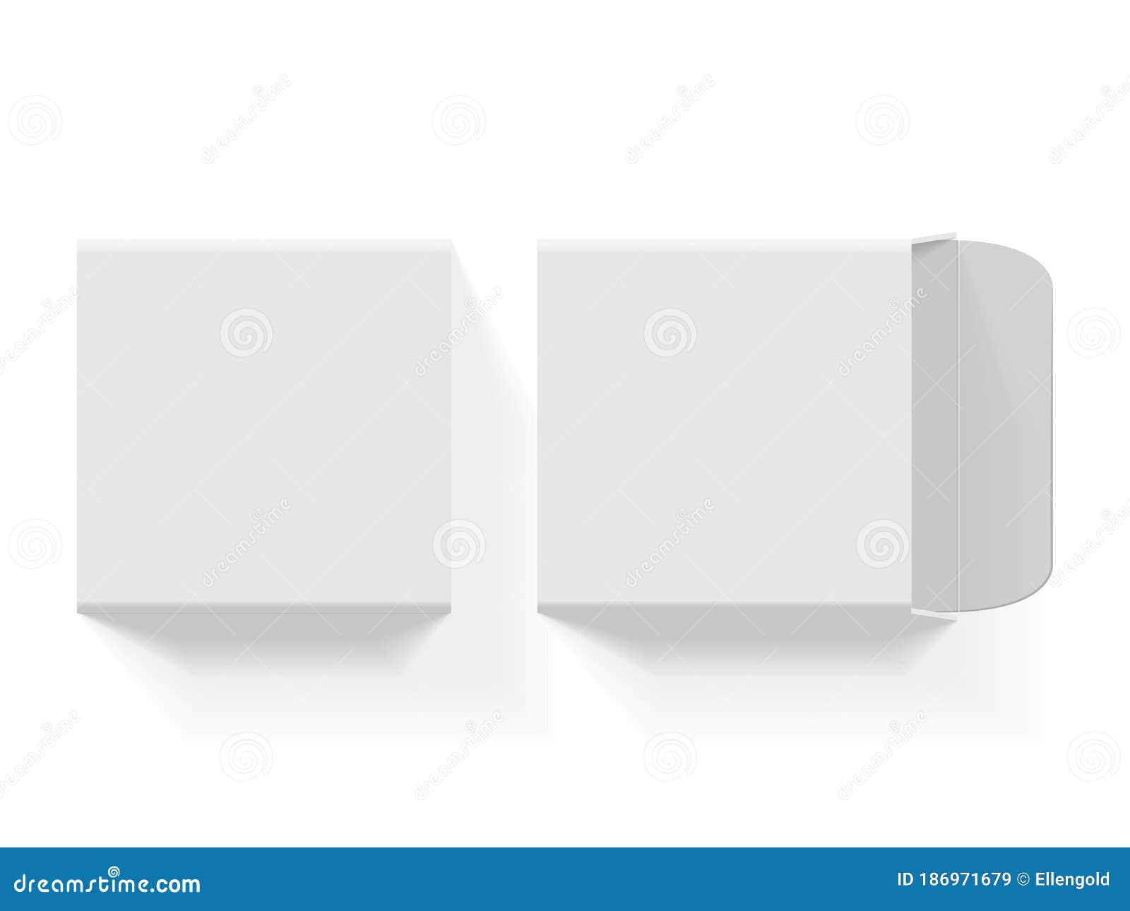 Vector Paper Square Packaging Box on White Background Stock Vector ...