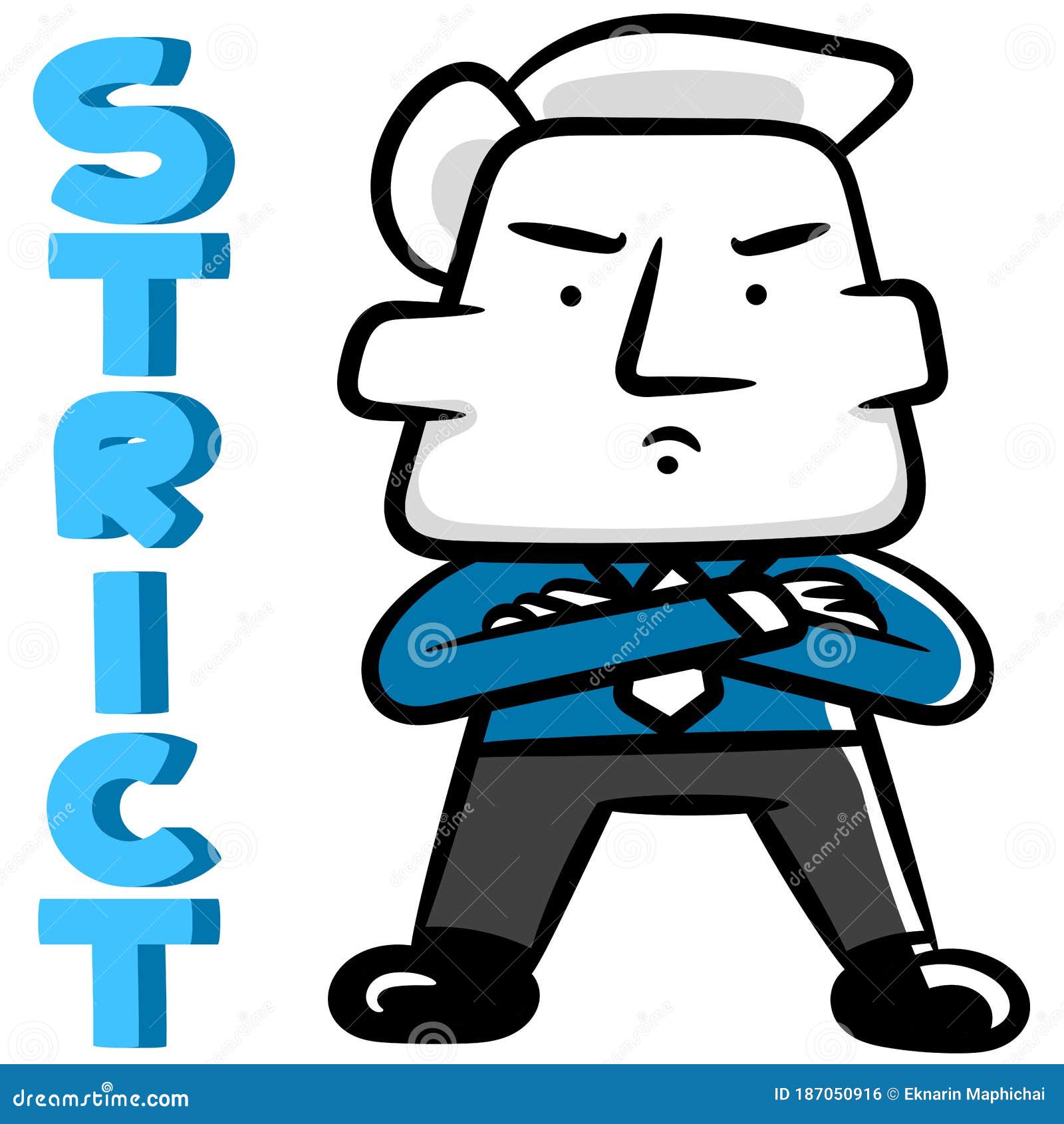 Cartoon Strict Father Caught The Bully Son And Holds Him By The Ear ...