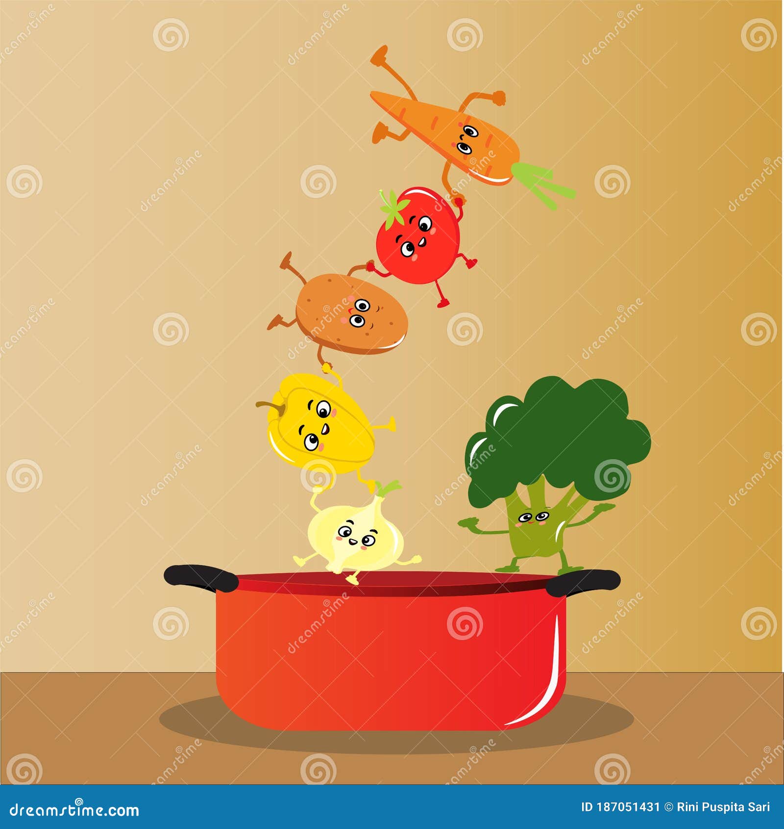 Cooking Vegetables Illustration Stock Vector - Illustration of cute ...