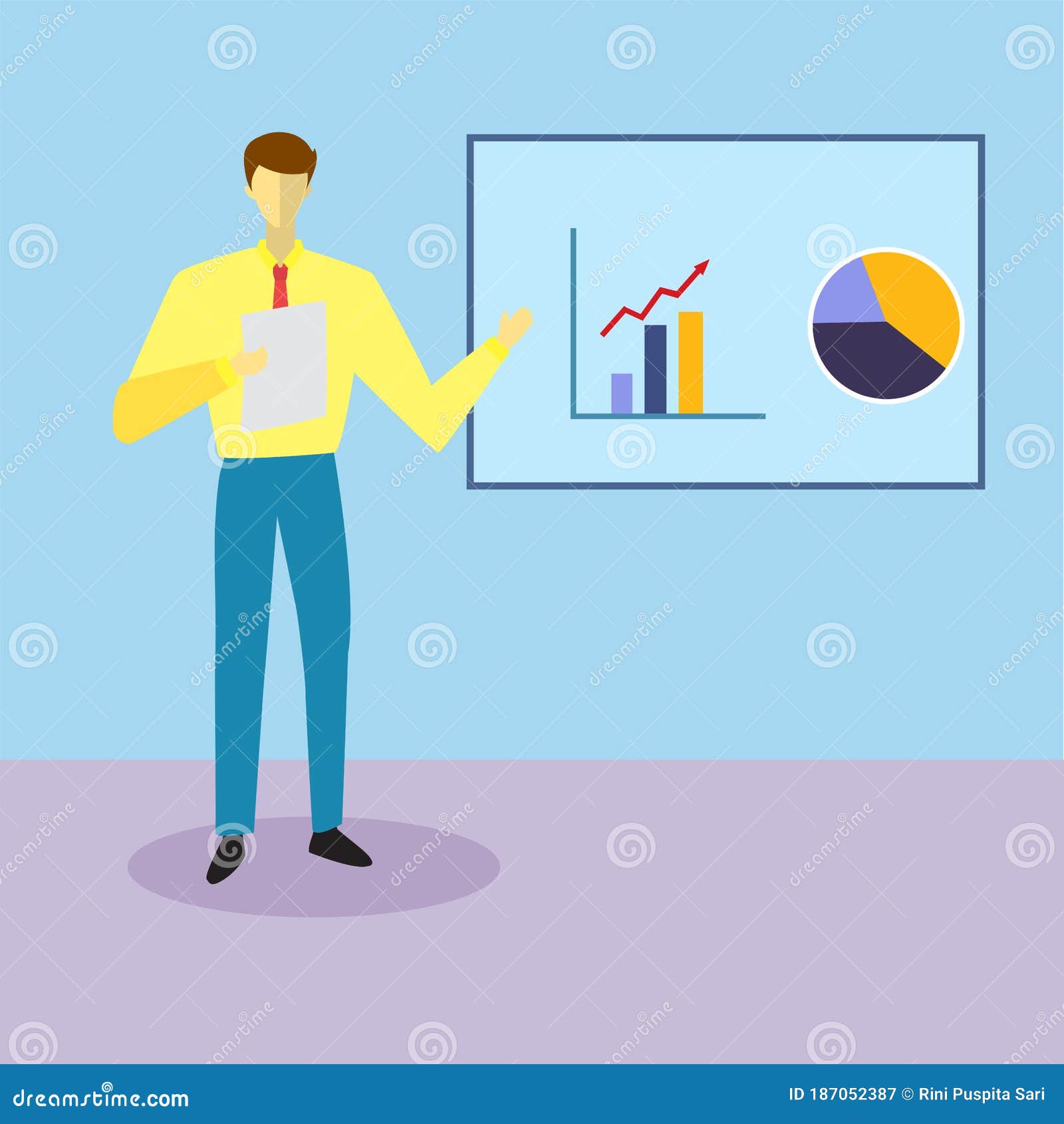 Man Presentation Illustration Stock Vector - Illustration of online ...
