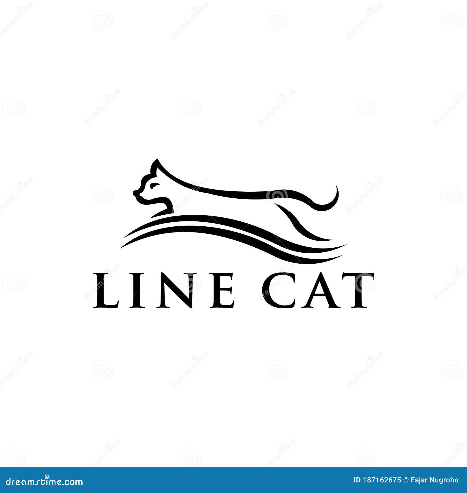 Simple Line Element Cat Symbol for Templates Logo Stock Vector ...