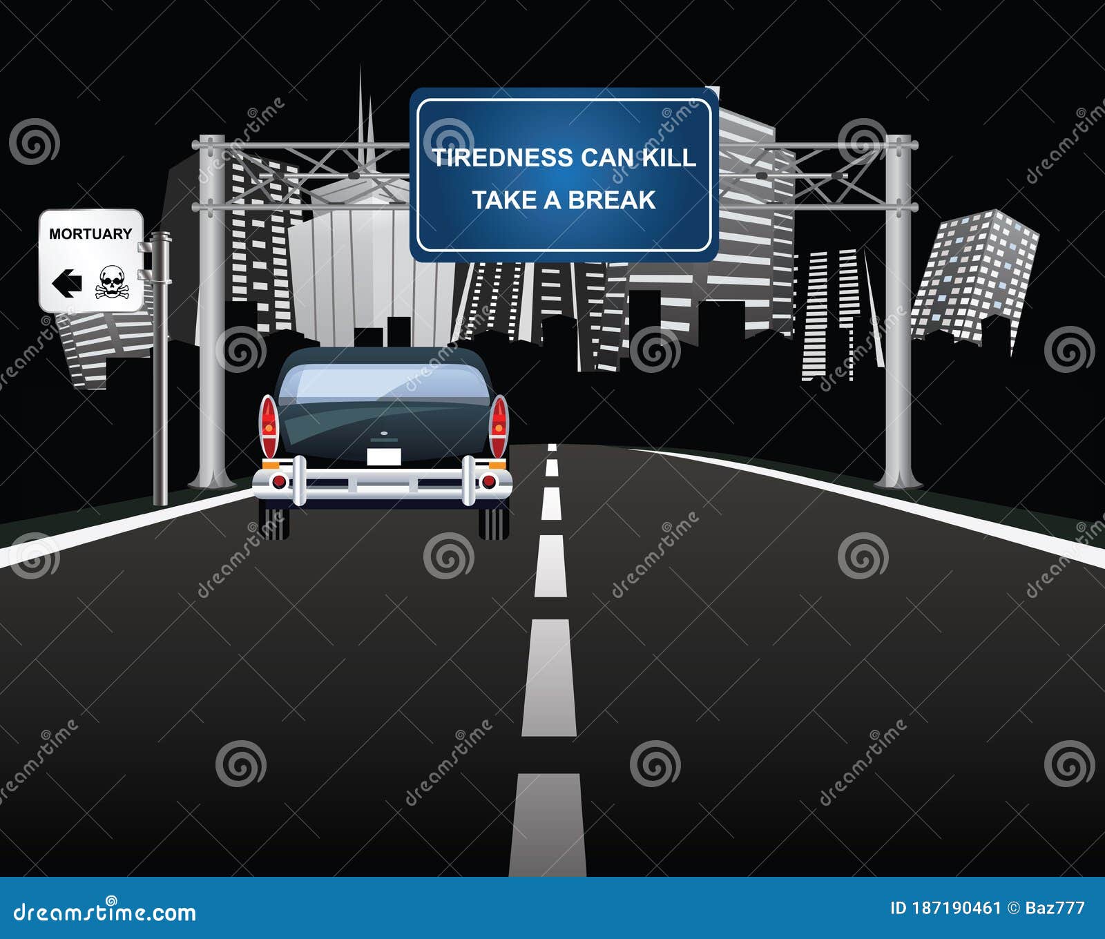 Tiredness Can Kill Sign on Gantry Stock Vector - Illustration of ...