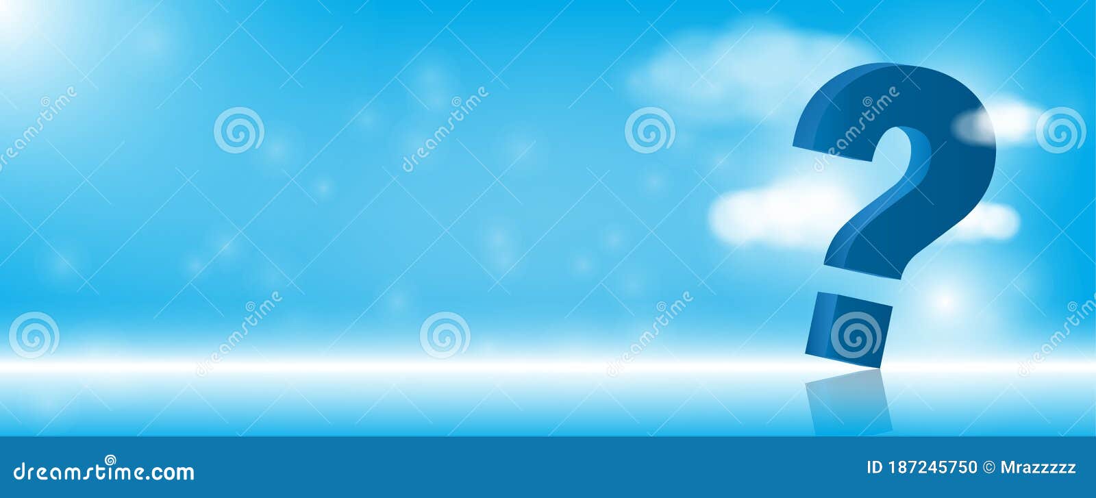 Horizontal Vector Illustration with Question Mark and Copy Space for ...