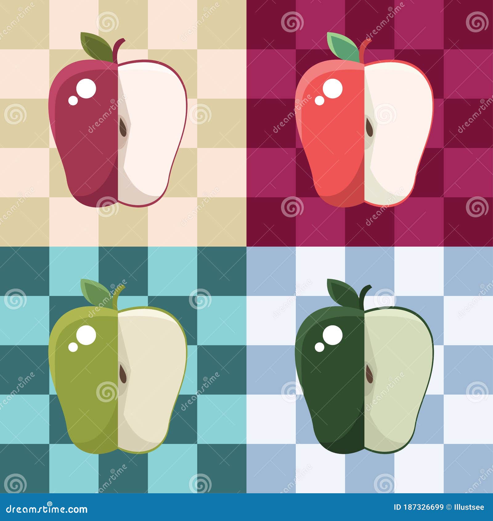Apples pattern design stock vector. Illustration of nature - 187326699
