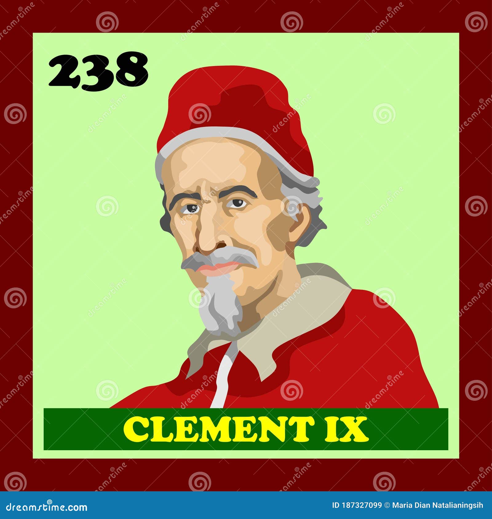 238th Rome Pope Clement IX editorial stock image. Illustration of ...