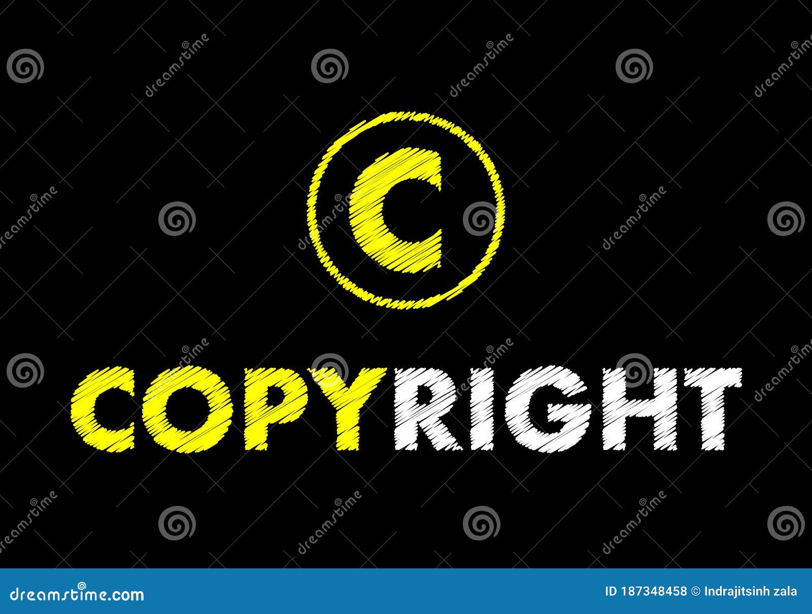 Copyright Writing Text on Black Chalkboard. Copyright Symbol Stock ...