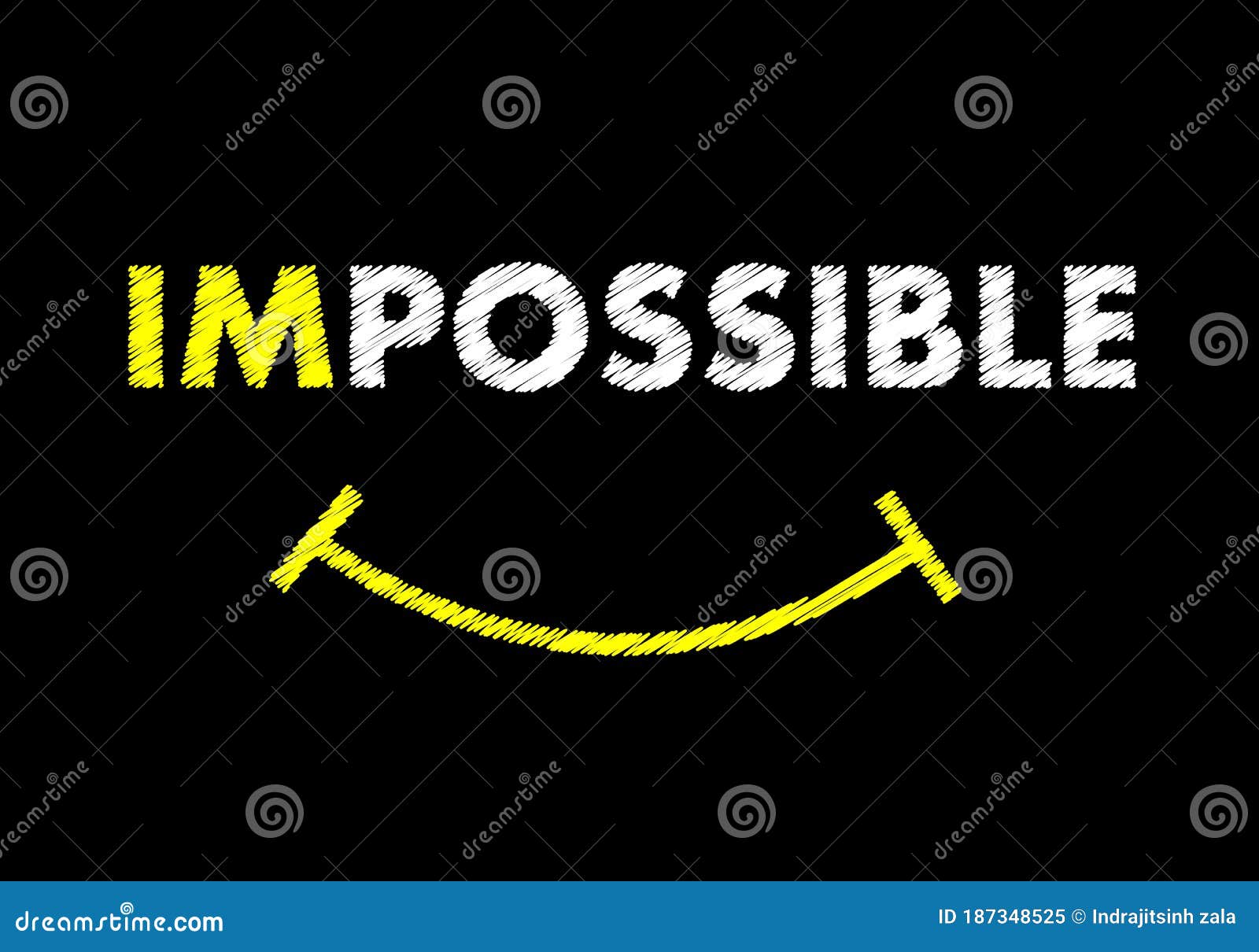 Impossible Text Writing on Black Chalkboard. Motivational and ...