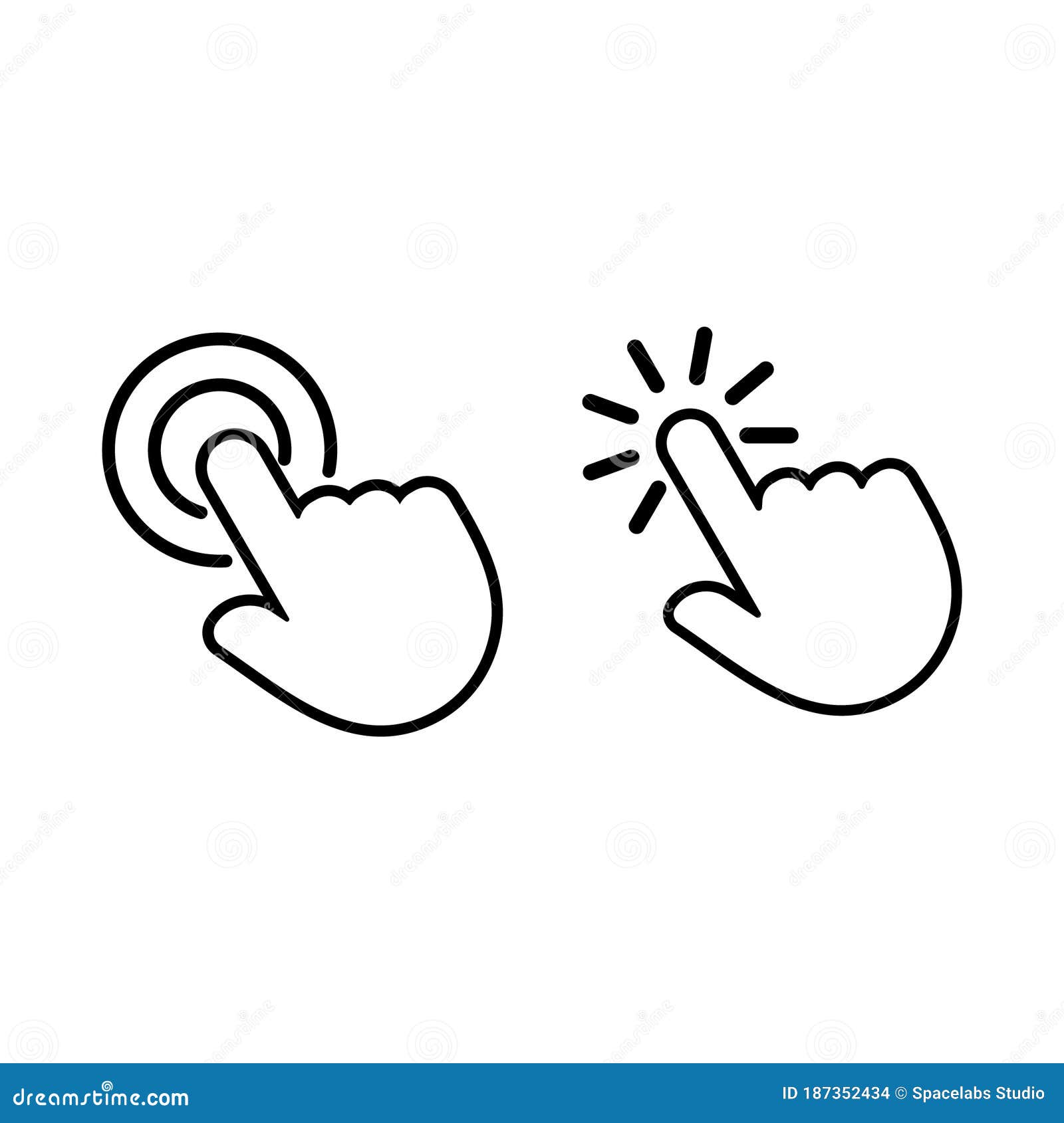 Mouse Hand Finger Cursor Icon Vector Pointers Pad Icon Design Stock ...