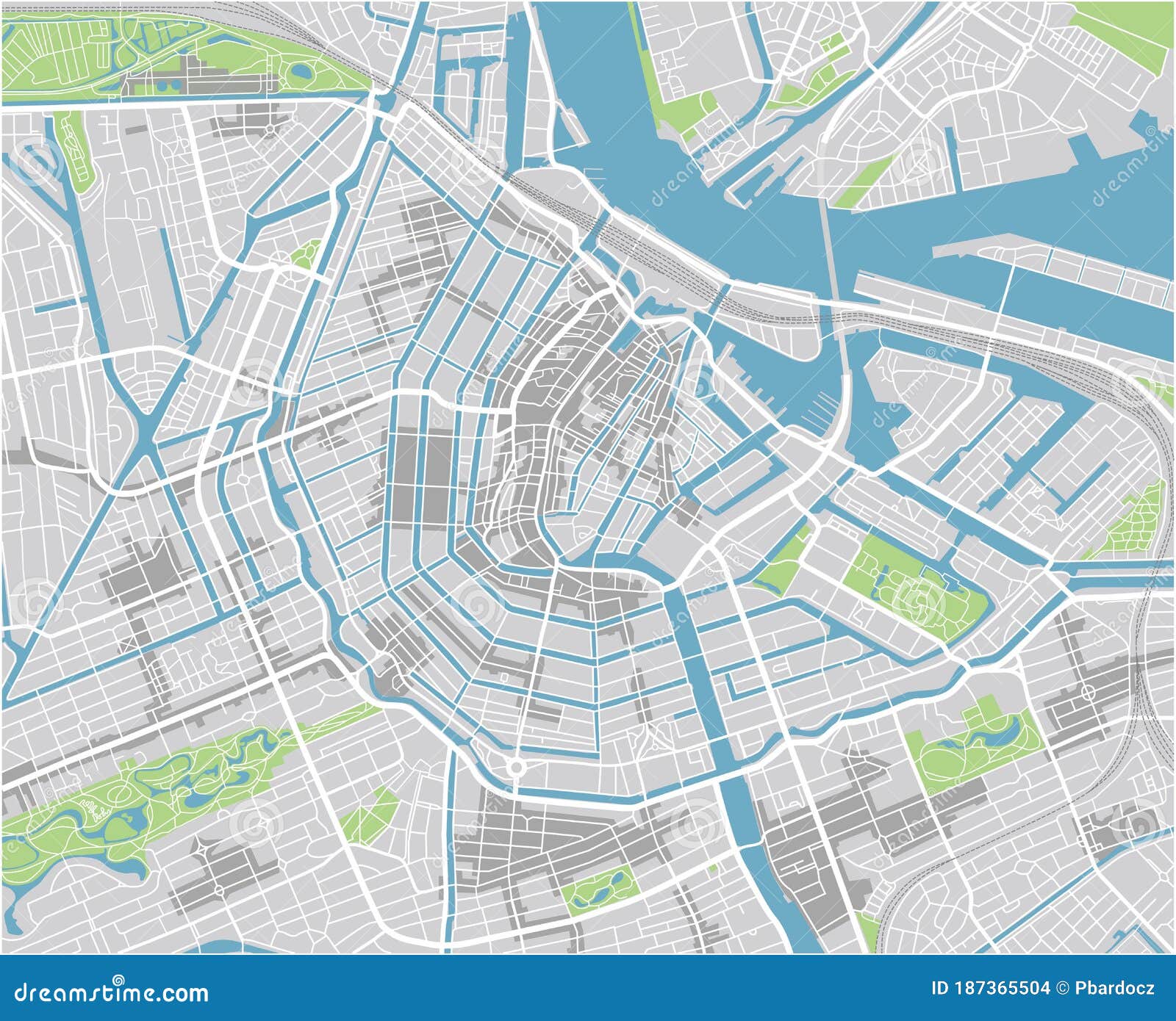 Vector City Map of Amsterdam with Well Organized Separated Layers ...
