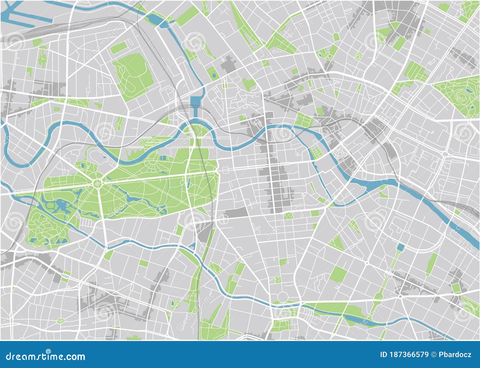 Vector City Map of Berlin with Well Organized Separated Layers. Stock ...