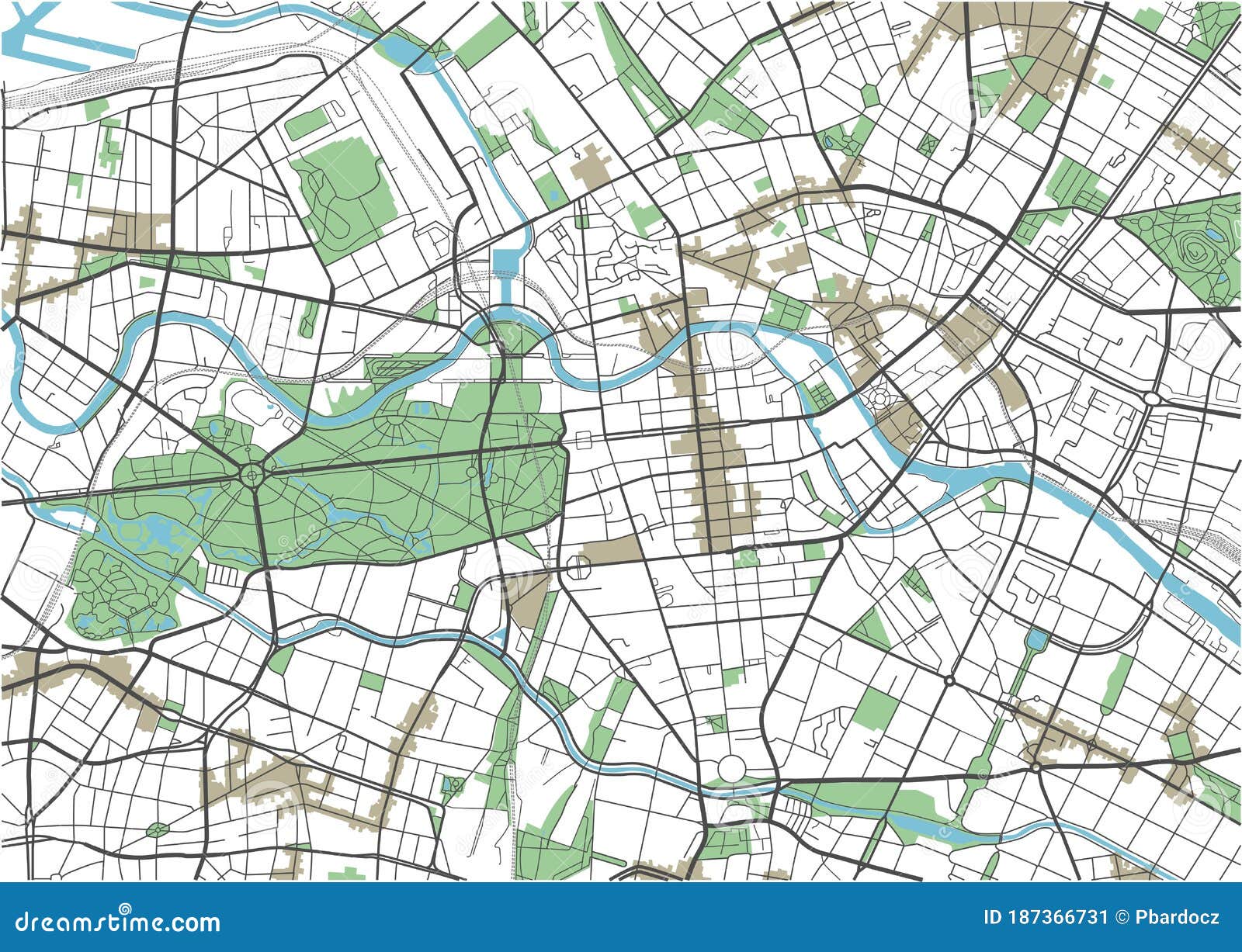 Colorful Berlin Vector City Map. Stock Vector - Illustration of germany ...