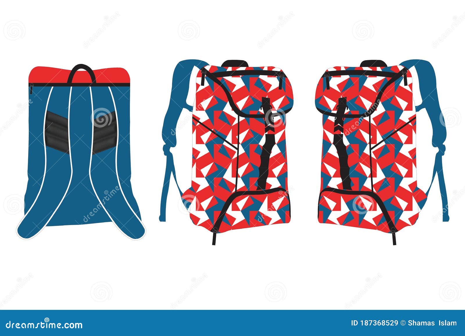 Sports Backpacks Bags Custom Designs Mock Ups Templates Illustration ...