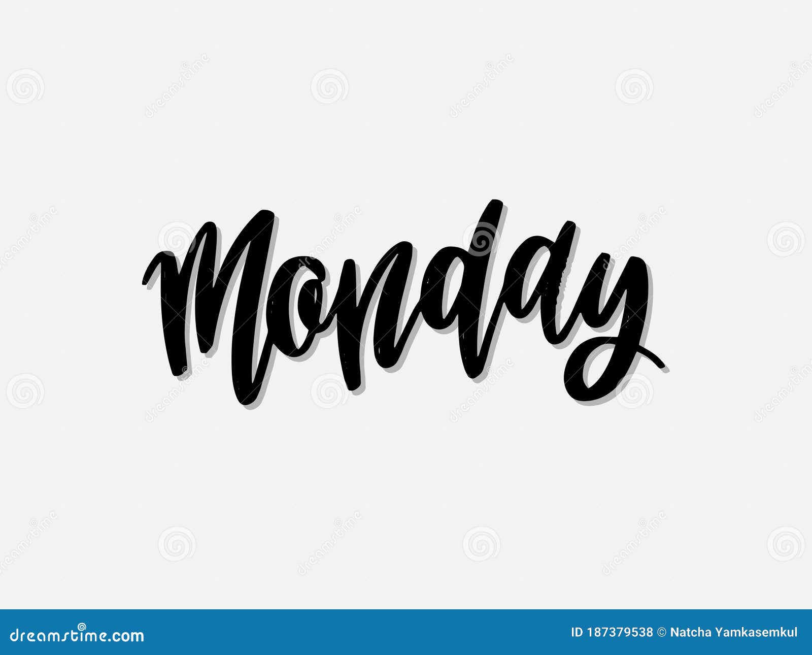 `Monday` Hand Lettering Text With Little Doodles Stock Image ...