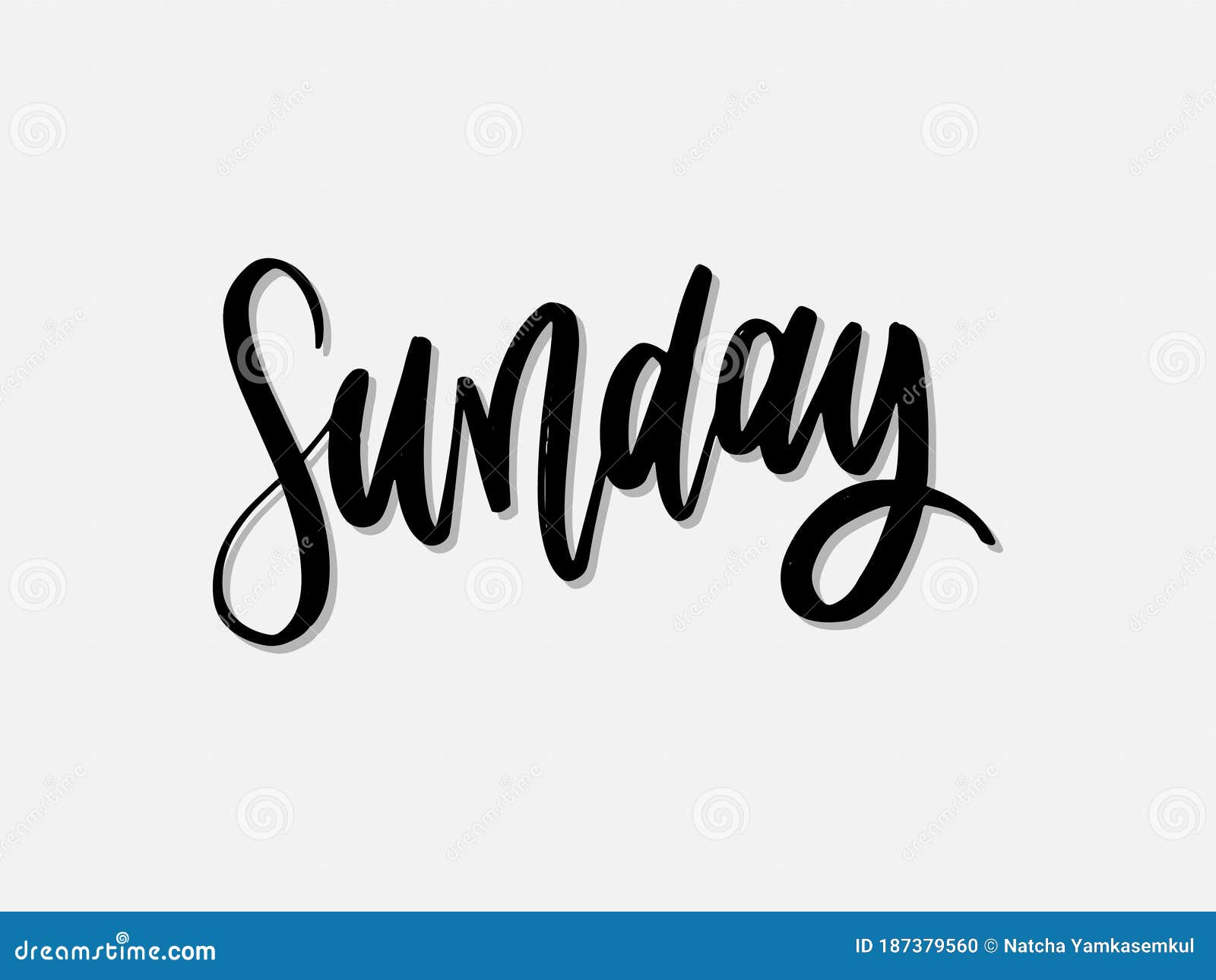 Sunday. Hand Written Lettering Isolated on White Background.Vector ...