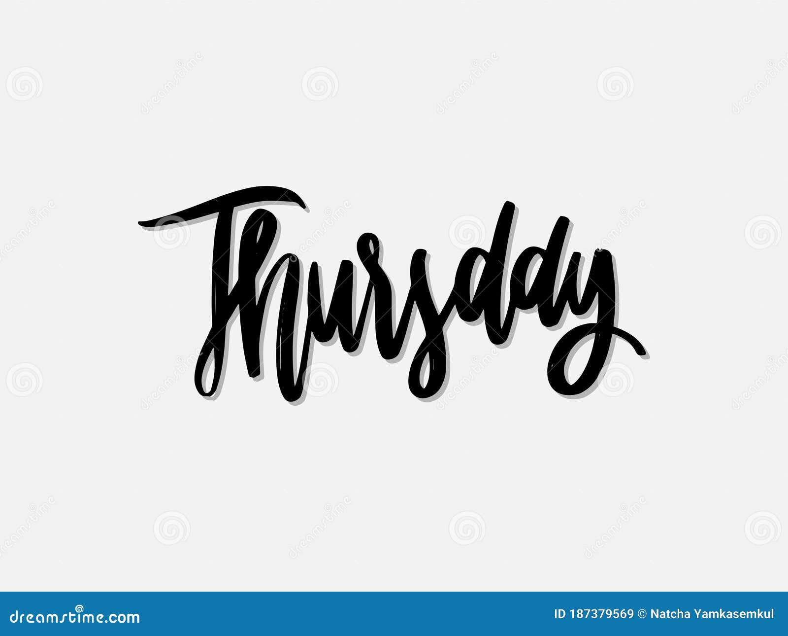 Thursday. Hand Written Lettering Isolated on White Background.Vector ...