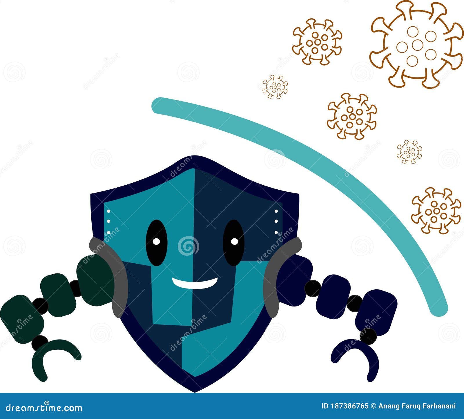 Anti Covid-19 Robot Shield Icon Stock Vector - Illustration of shield ...