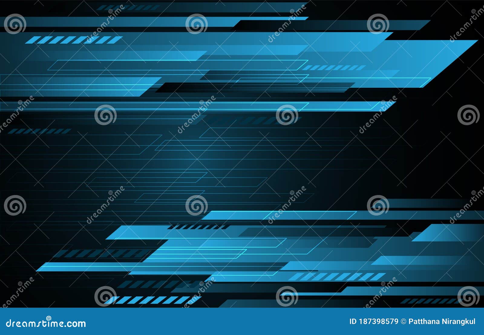 Abstract Technology Blue Grey Speed Stripes on Dark Gradient. Modern ...