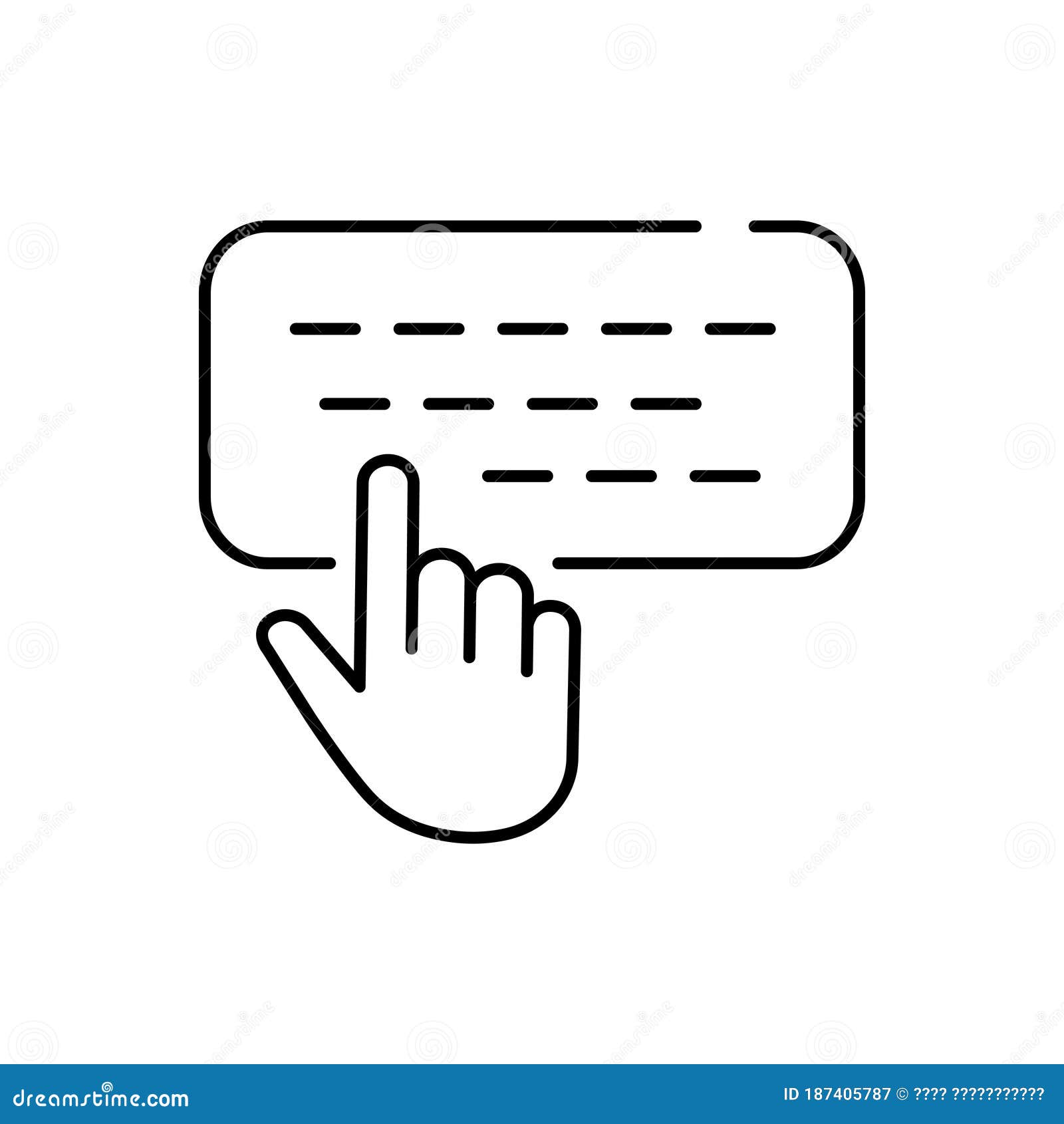 Hand on keyboard icon stock vector. Illustration of human - 187405787