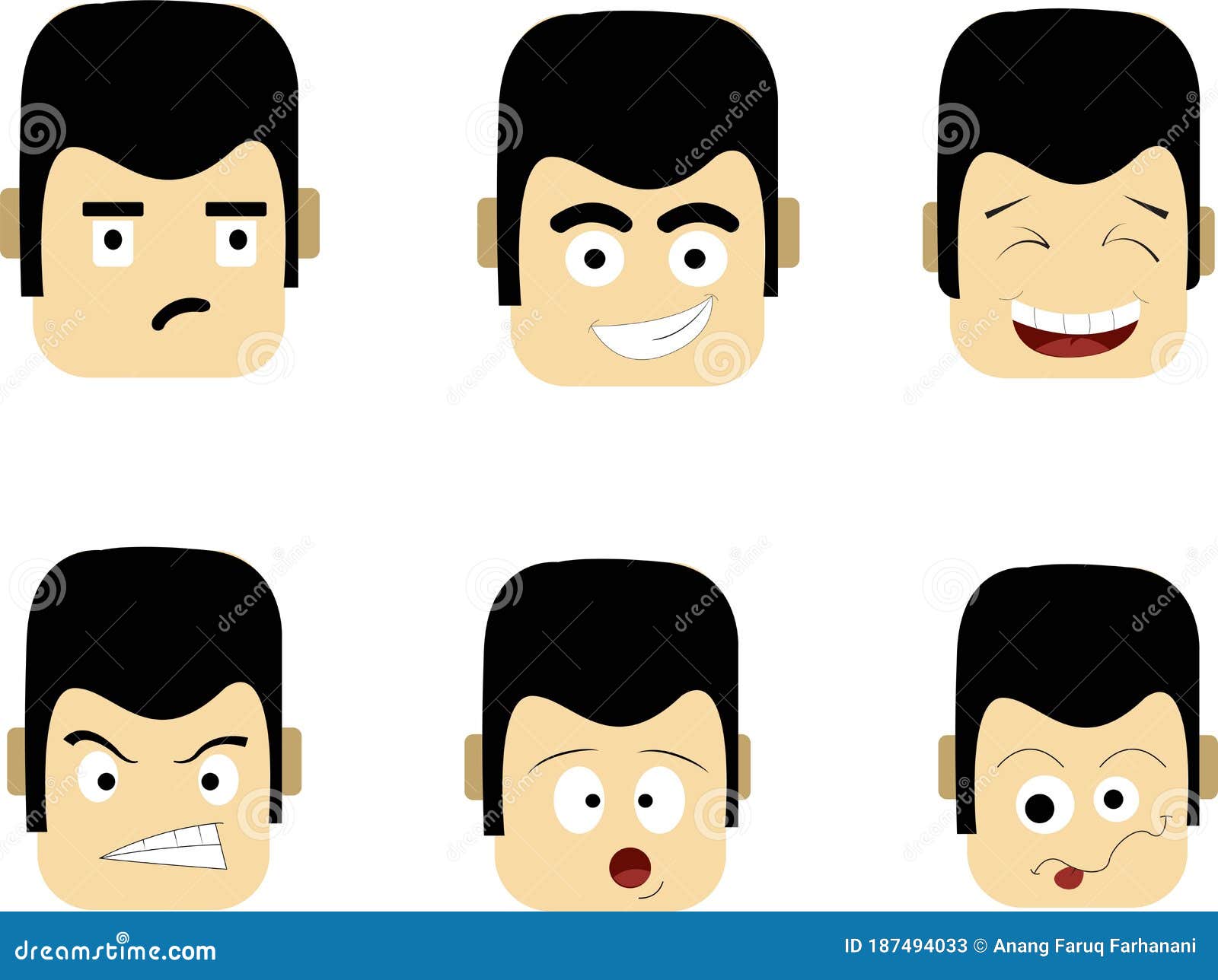 Set Icon Expression Face Illustration Stock Vector - Illustration of ...