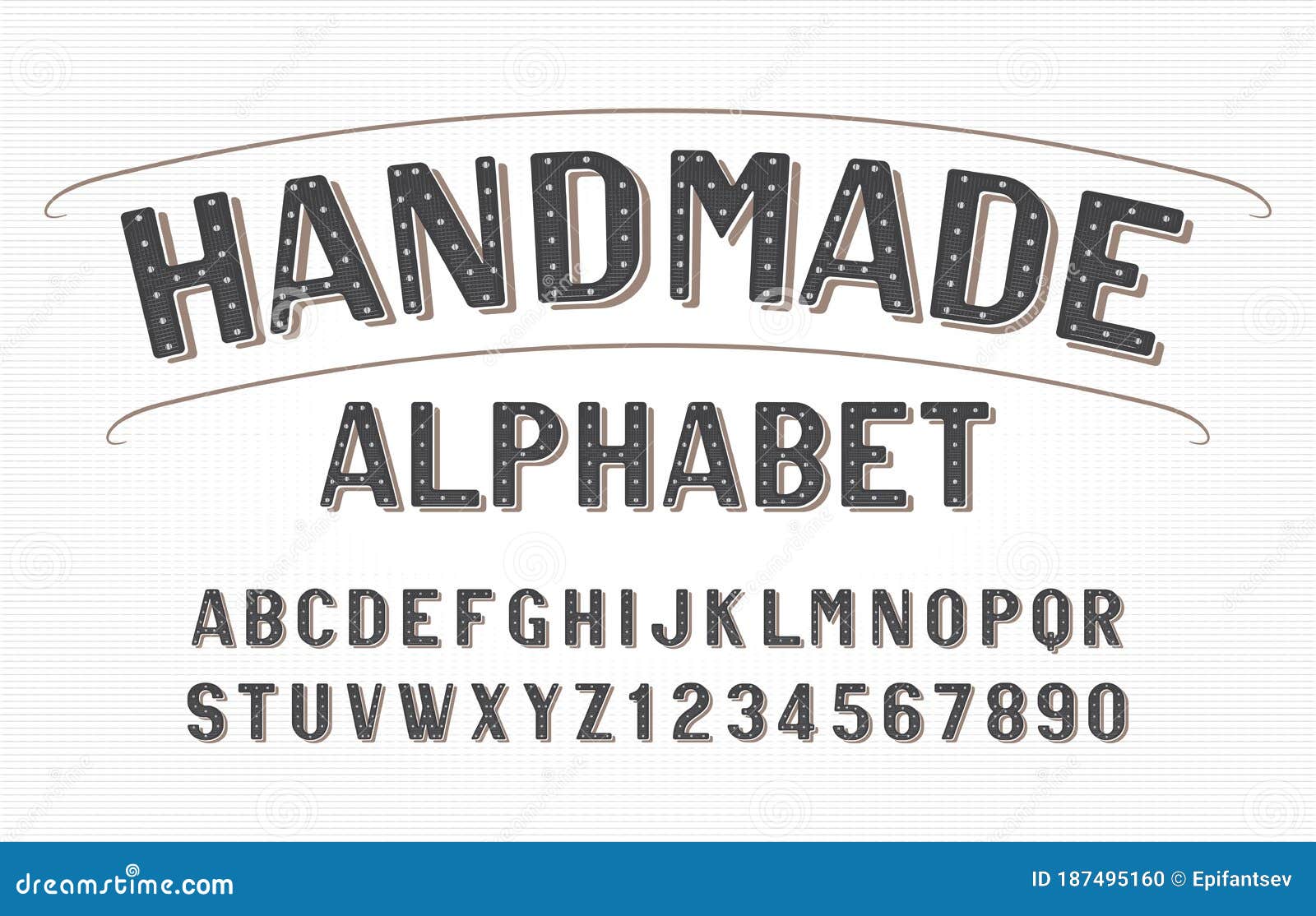 Handmade Alphabet Font. Vintage Messy Handwritten Letters and Numbers ...