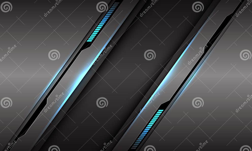Abstract Grey Metallic Black Cyber Line Blue Light Digital Technology ...