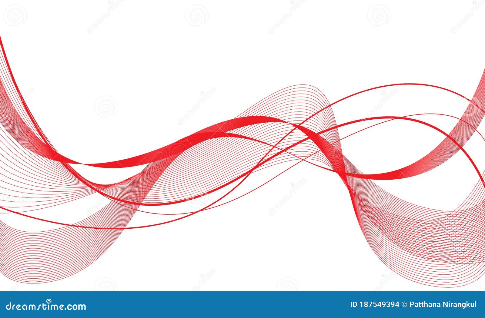 Abstract Red Line Wave Curve on White Design Modern Futuristic ...
