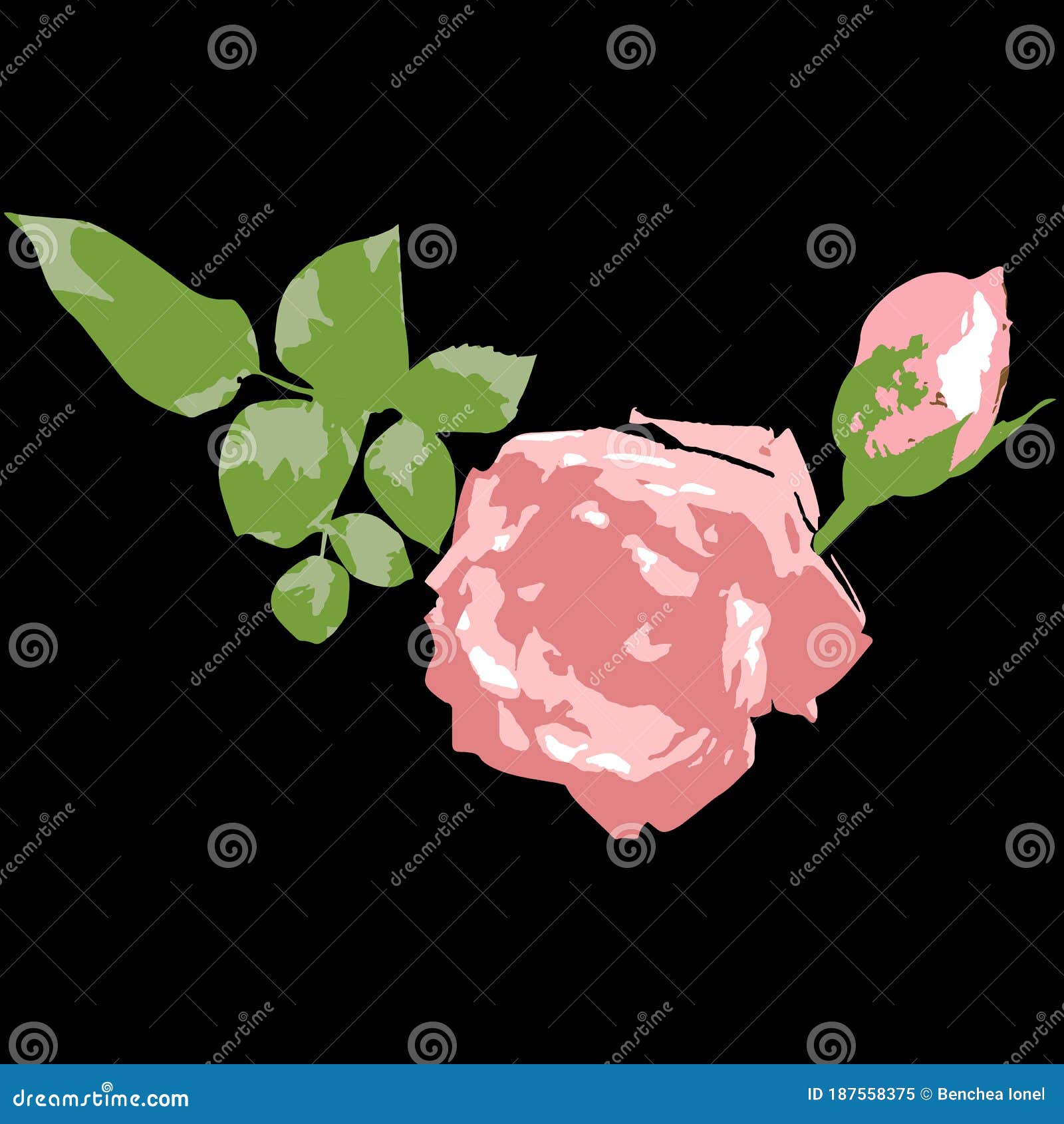 Rose Artistic Abstract Handdraw Vector Design Stock Vector ...