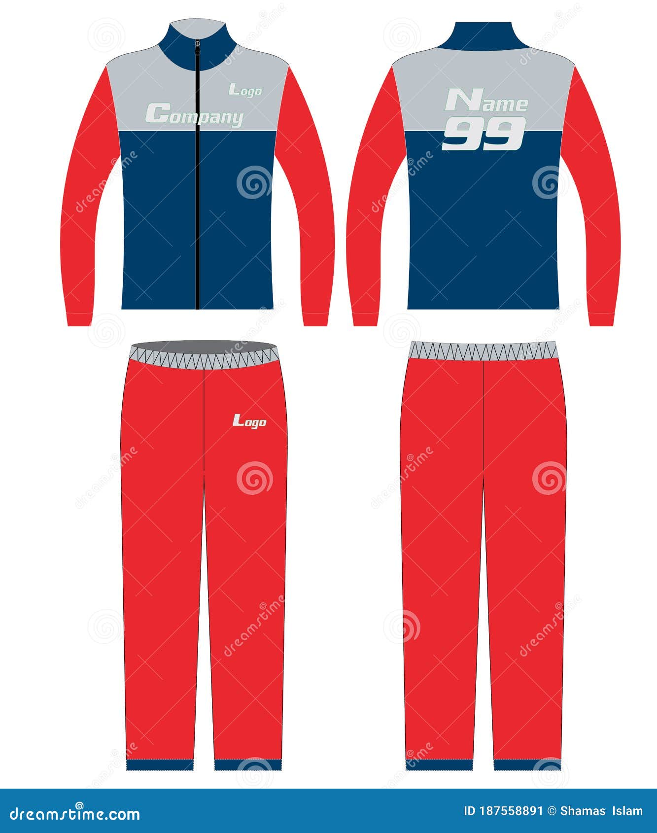 Custom Designs Track Suits Mock Ups Templates Illustrations Stock ...