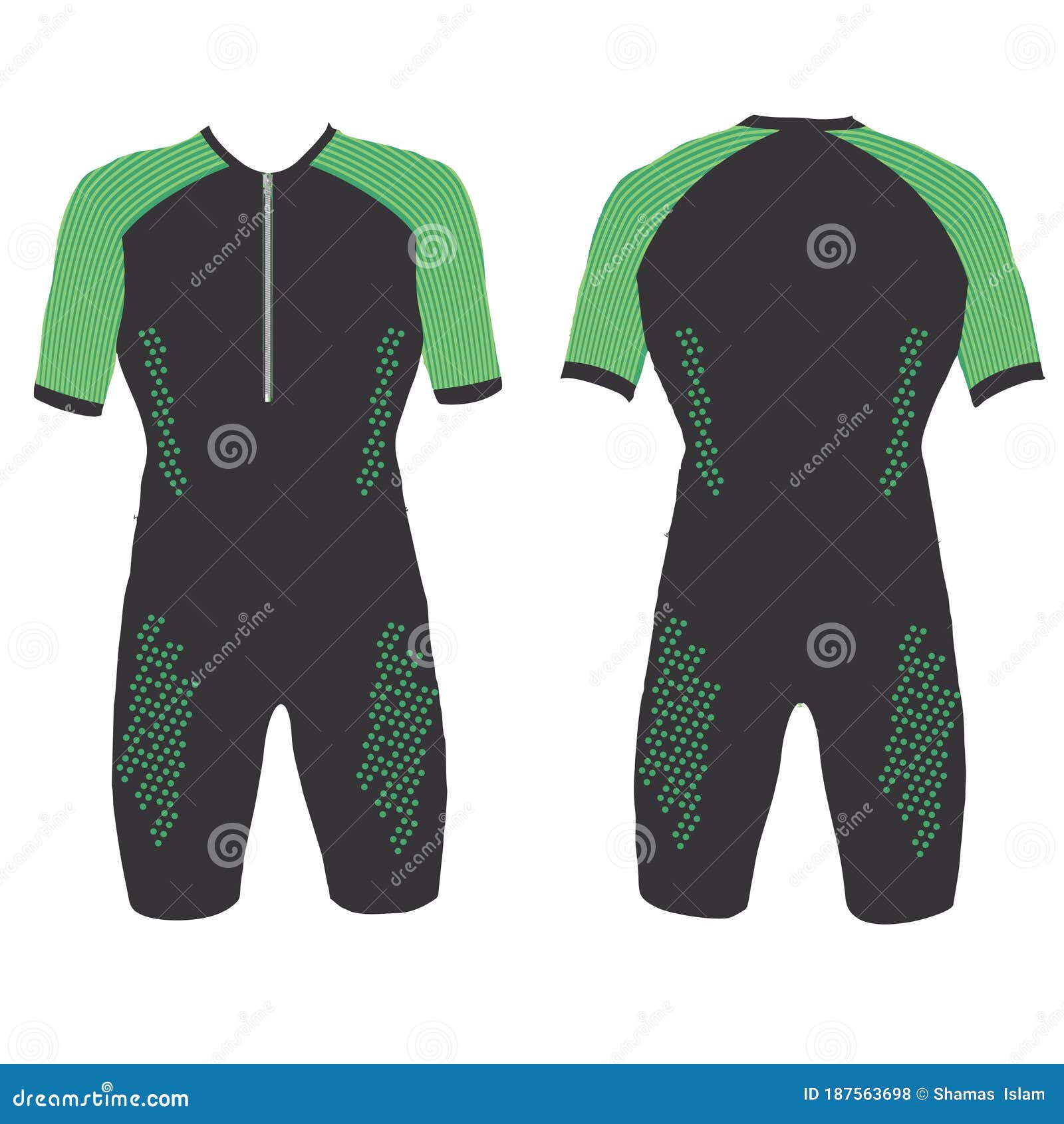 Custom Design Skin Suit Templates Mock Up Illustration Green and Black ...