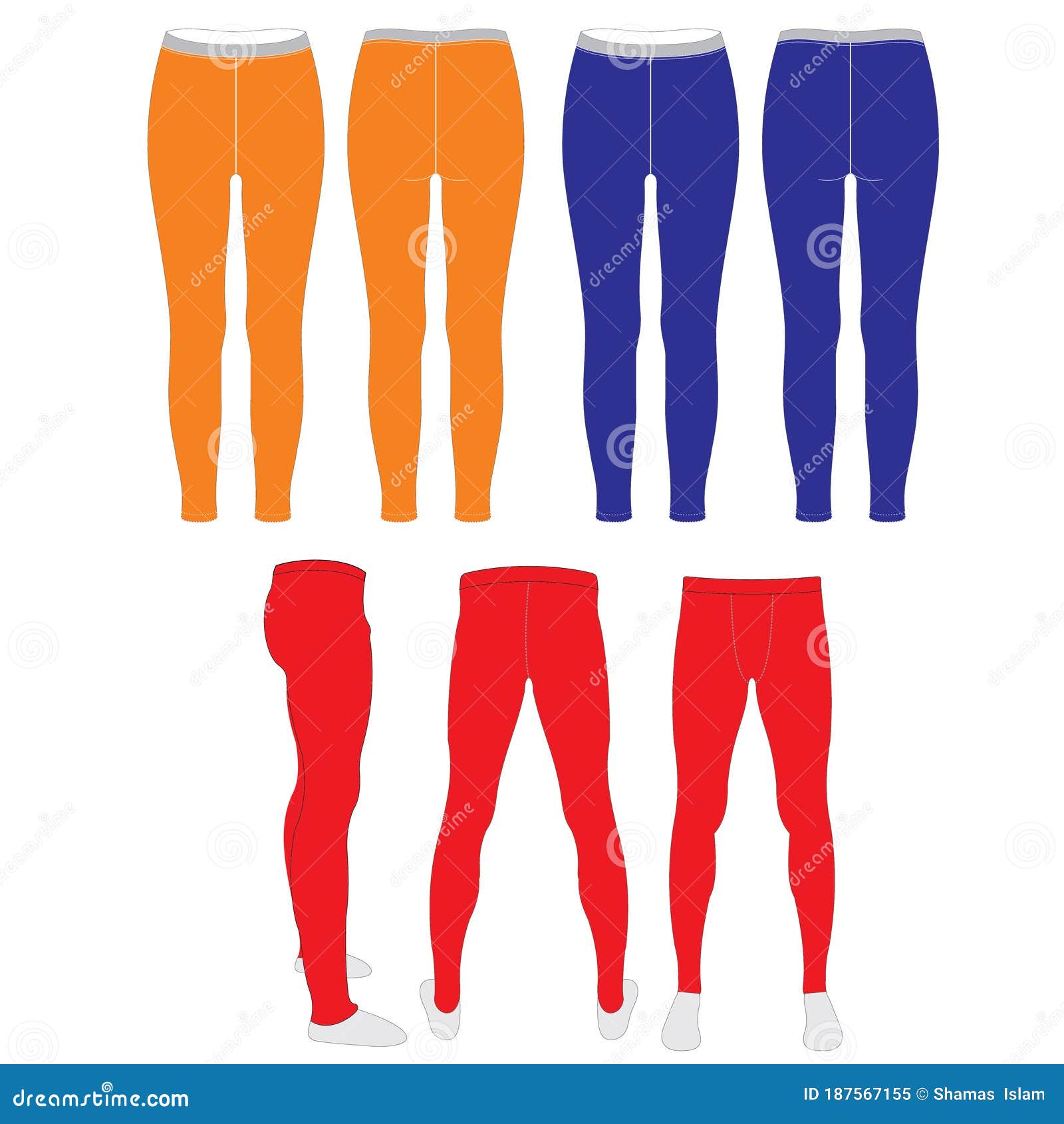Custom Design Women Leggings Template Mock Up Illustration Stock Vector ...