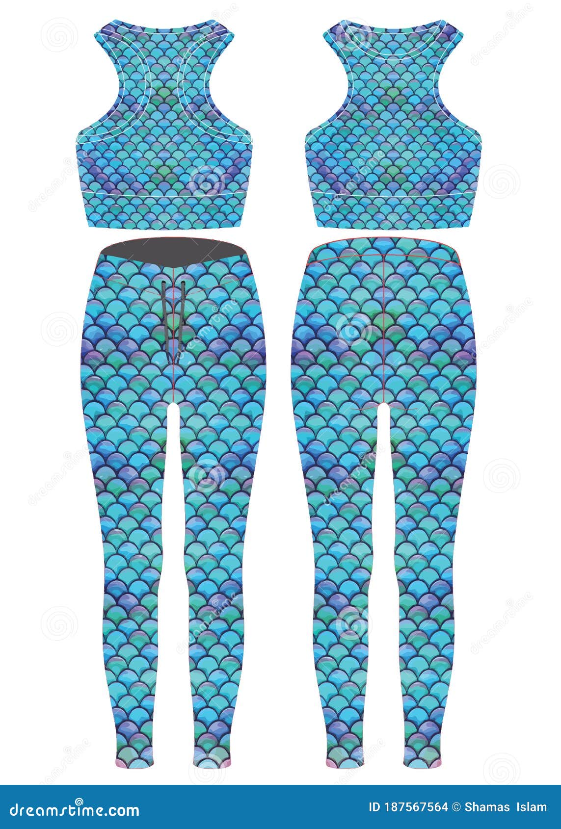 Leggings Template Custom Design for Women Mock Ups Illustration Stock ...