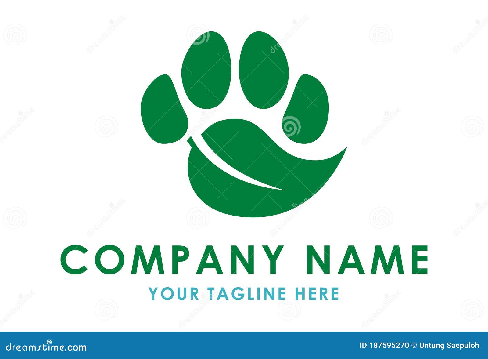 Green Abstract Leaf Paw Logo Design Concept Stock Vector - Illustration ...