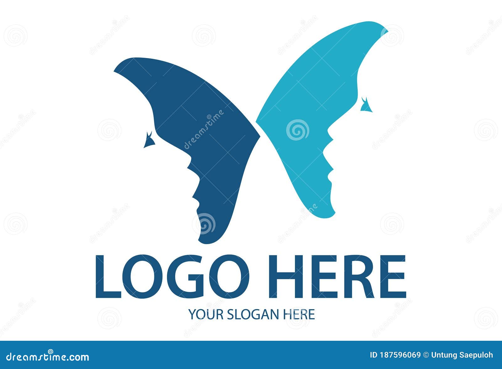 Negative Human Face Beauty Butterfly Logo Design is Flying with Its ...