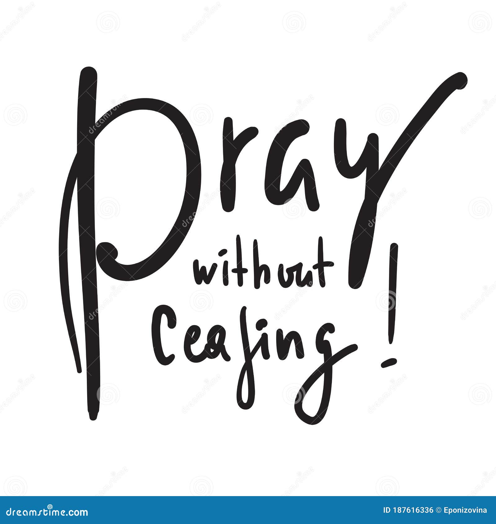 Pray Without Ceasing - Vector Religions Hand Lettering | CartoonDealer.com #145127820