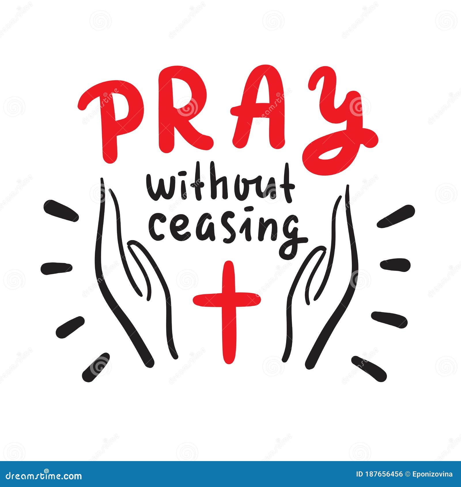 Pray Without Ceasing - Vector Religions Hand Lettering | CartoonDealer ...