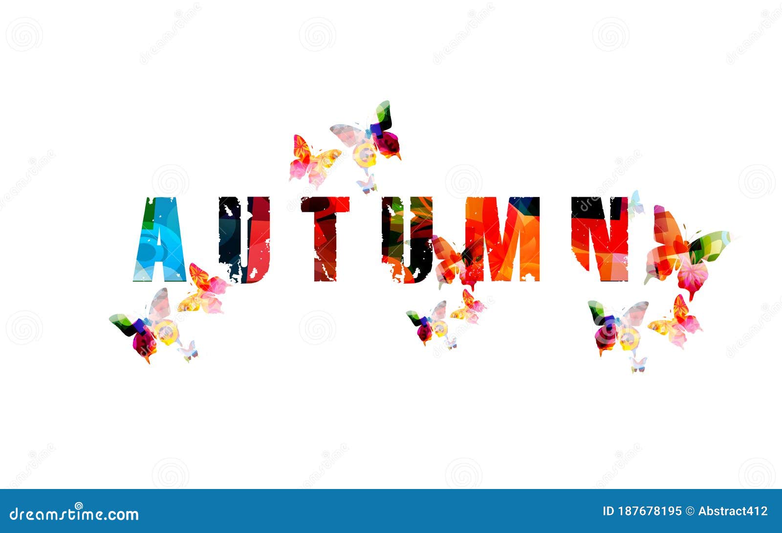Autumn Banner, Typographic Background Poster. Word Autumn Isolated ...