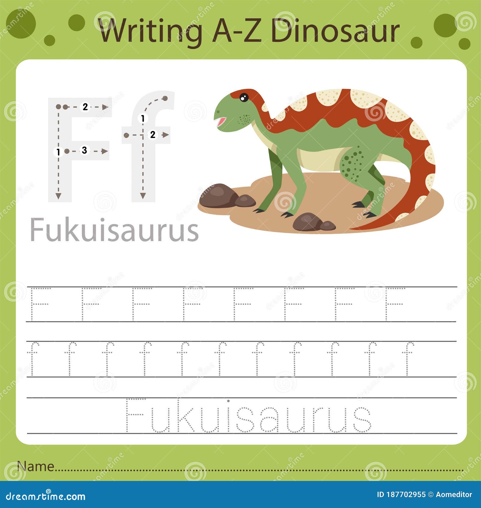 Illustrator of Writing a-z Dinosaur F Stock Vector - Illustration of ...