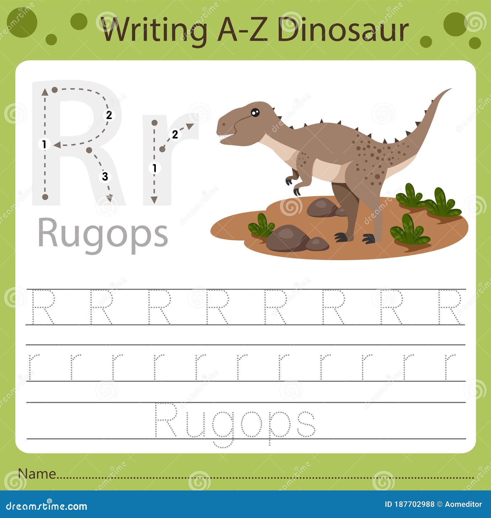 Illustrator of Writing a-z Dinosaur R Stock Vector - Illustration of ...