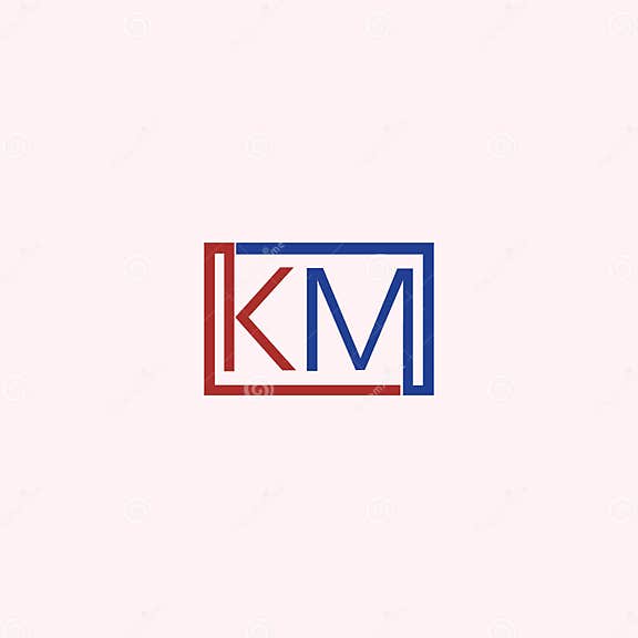 Initial Letter Km Logo or Mk Logo Vector Design Template Stock Vector ...