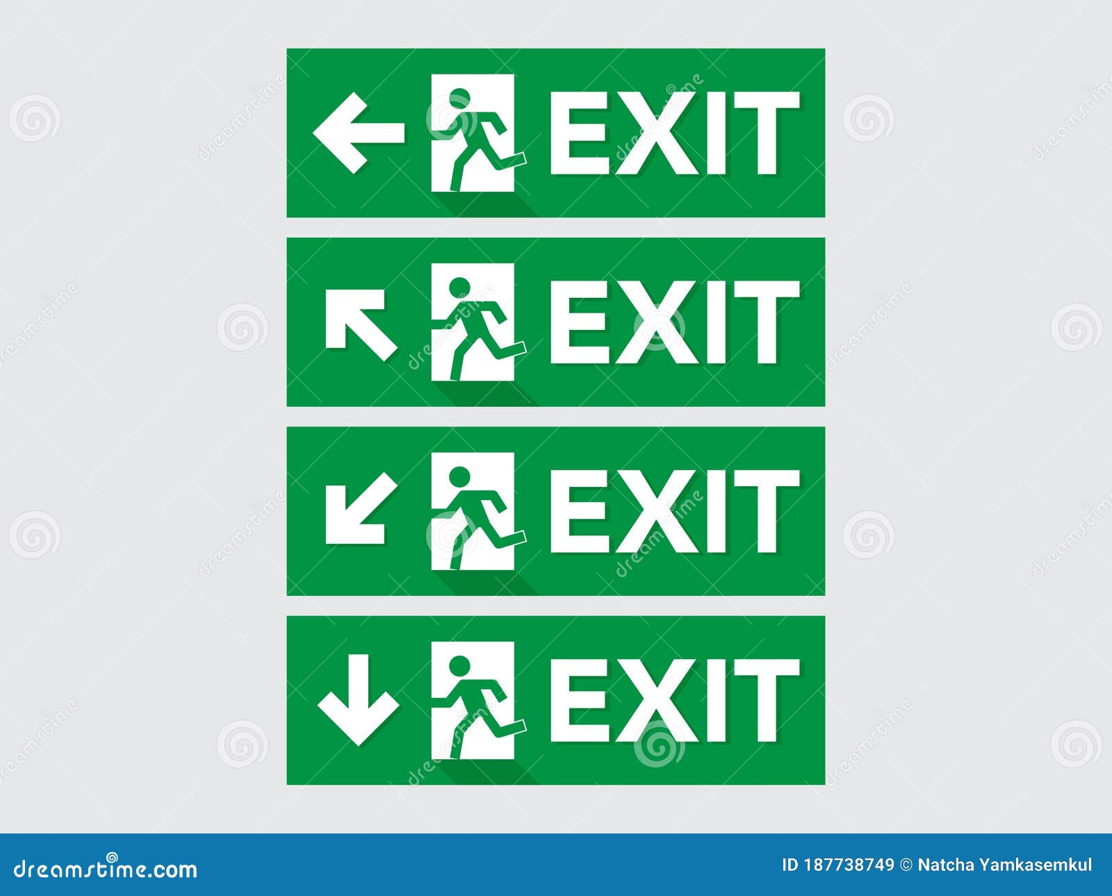 PrintGreen Emergency Exit Sign. Fire Exit Sign, Emergency Door Symbol ...