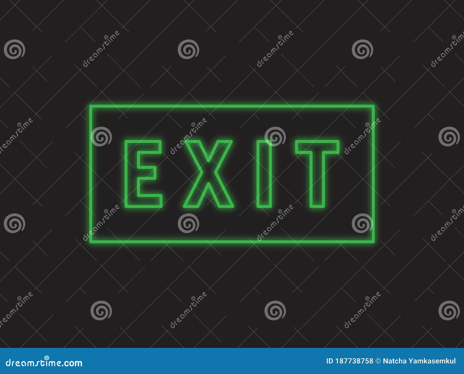 Exit Sign Vector. Green Color. Line Sign. Stock Vector - Illustration ...