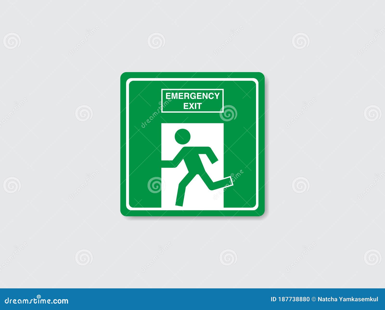PrintGreen Emergency Exit Sign. Fire Exit Sign, Emergency Door Symbol ...