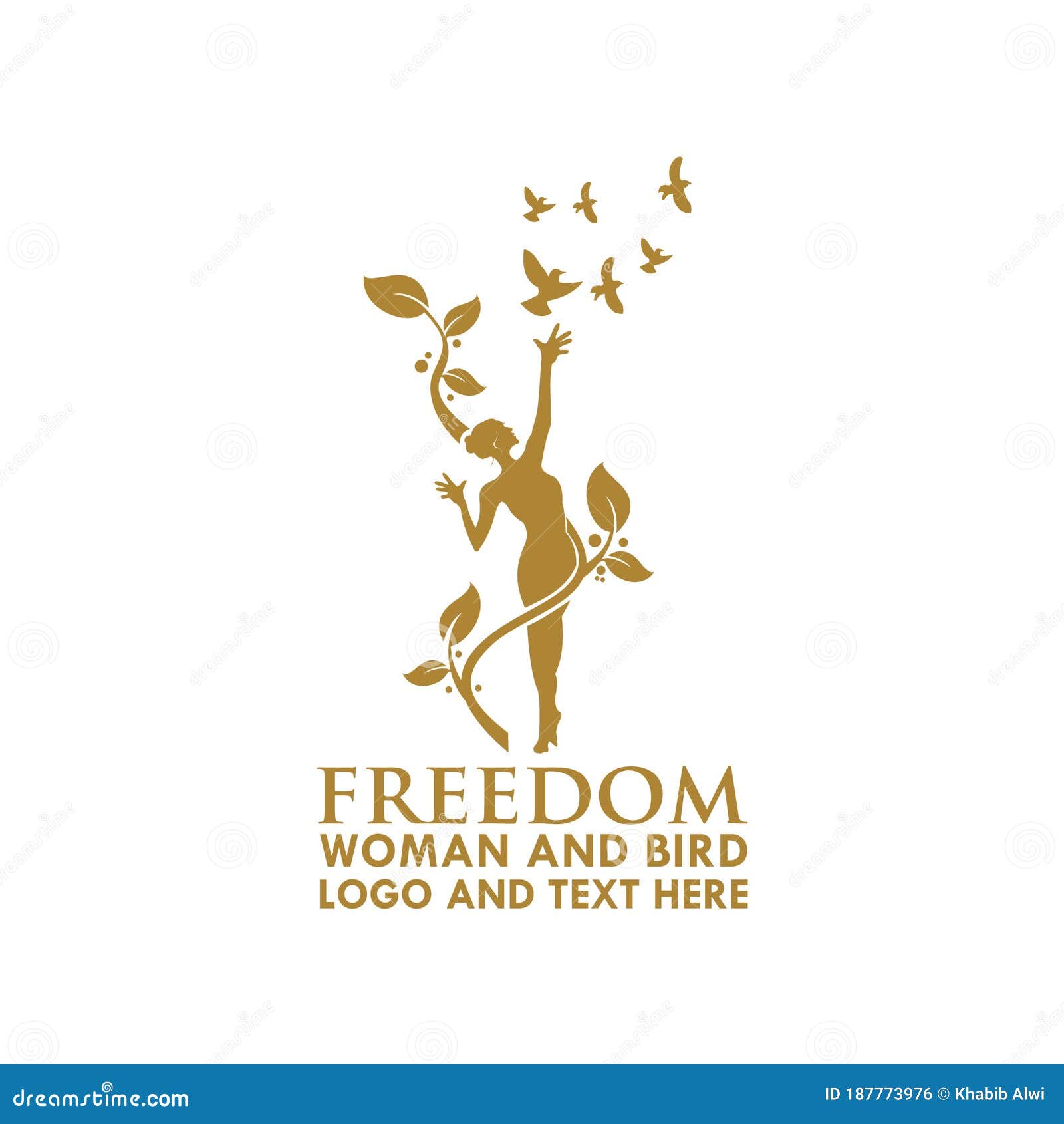Freedom Women and Bird Logo Exclusive Design Stock Illustration ...