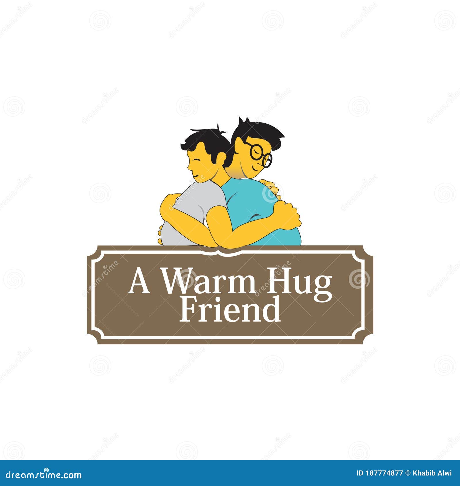 A Warm Hug Friend Logo Design Exclusive Stock Vector - Illustration of ...