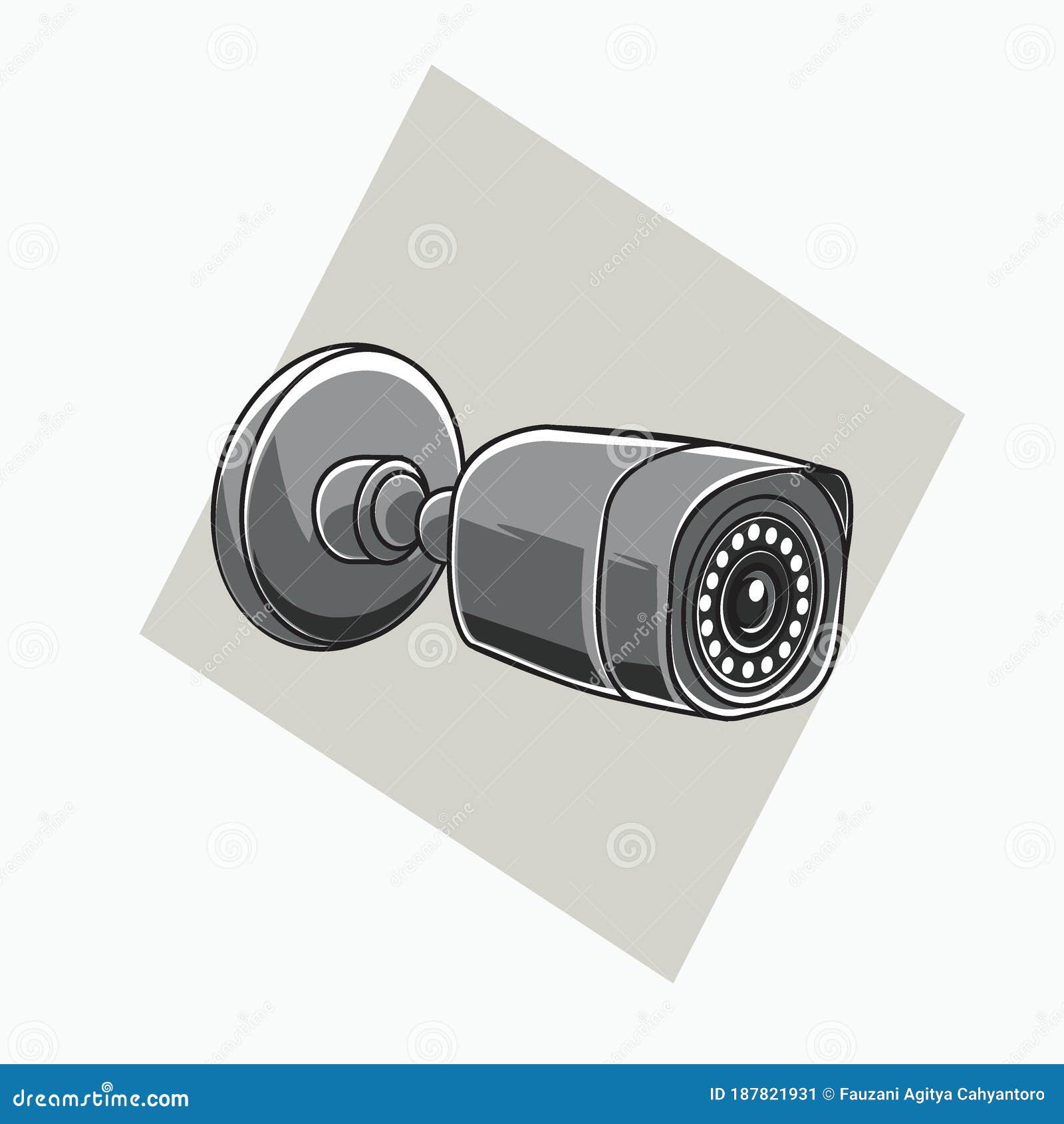 Grey CCTV Icon - Square Shaped CCTV - Colored Icon, Symbol, Cartoon ...