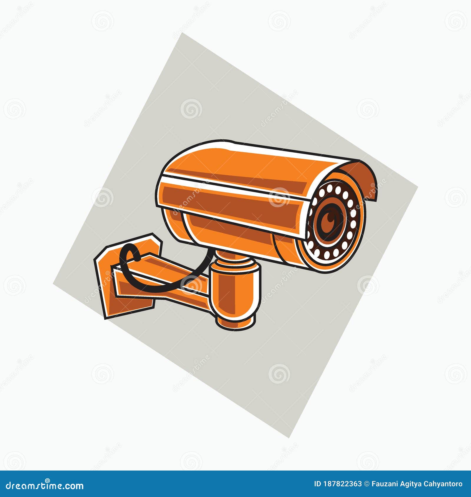 Orange CCTV Icon - Tube Shaped CCTV - Colored Icon, Symbol, Cartoon ...