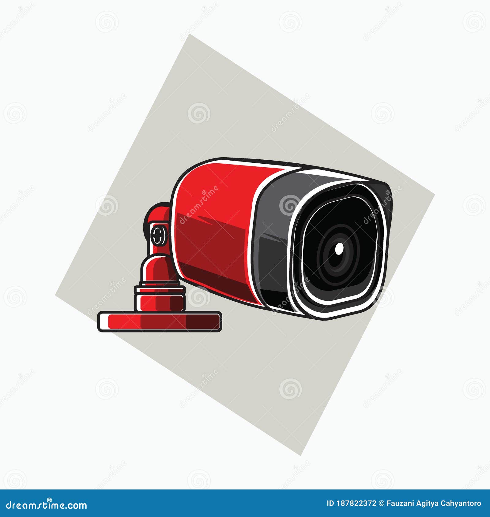 Red CCTV Icon - Square Shaped CCTV - Colored Icon, Symbol, Cartoon Logo ...
