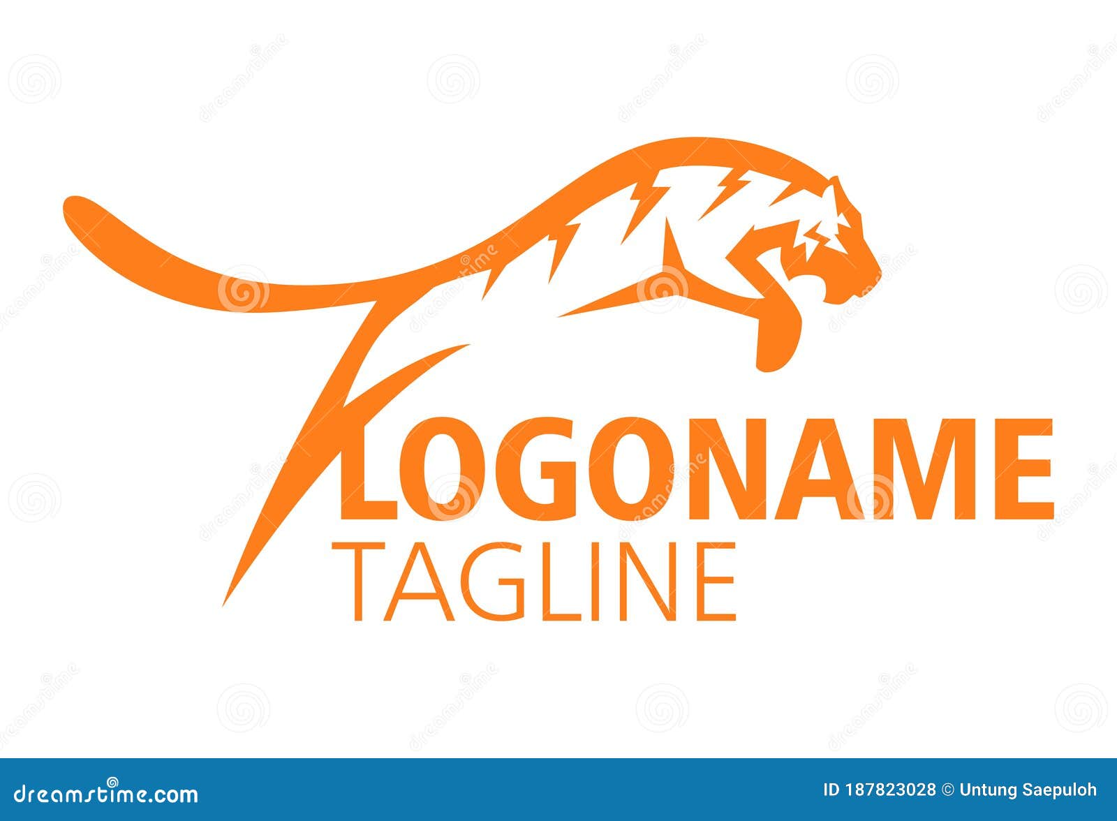 Orange Tiger Vector Logo Icon Illustration Stock Vector - Illustration ...