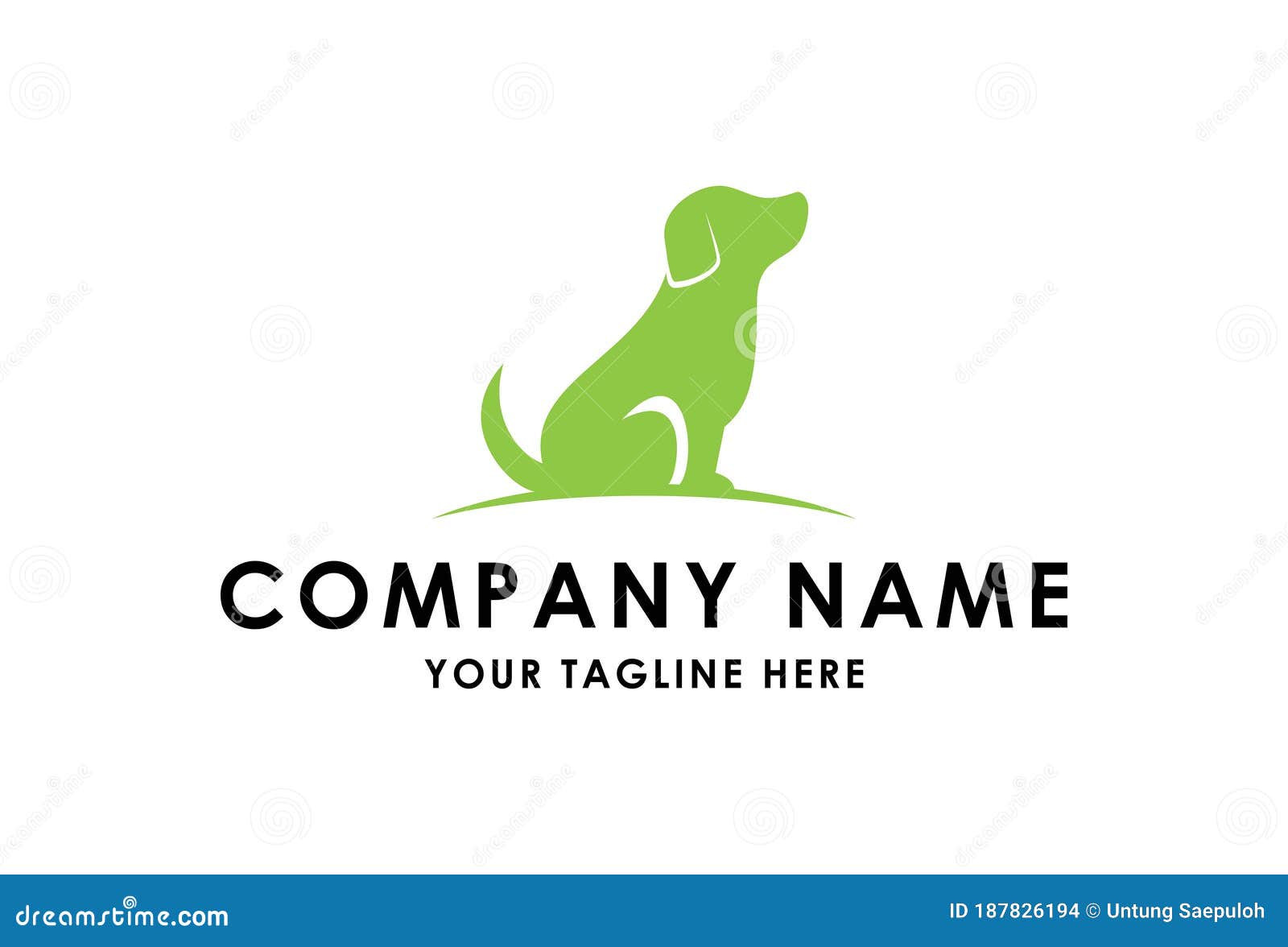 Green Sit Dog Logo Design Concept Stock Vector - Illustration of ...